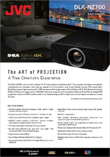 Leaflet DLA-NZ700 | Brochures | Projectors | JVC