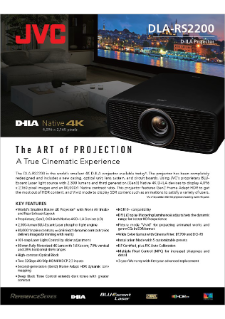 Leaflet DLA-RS2200 | Brochures | Projectors | JVC